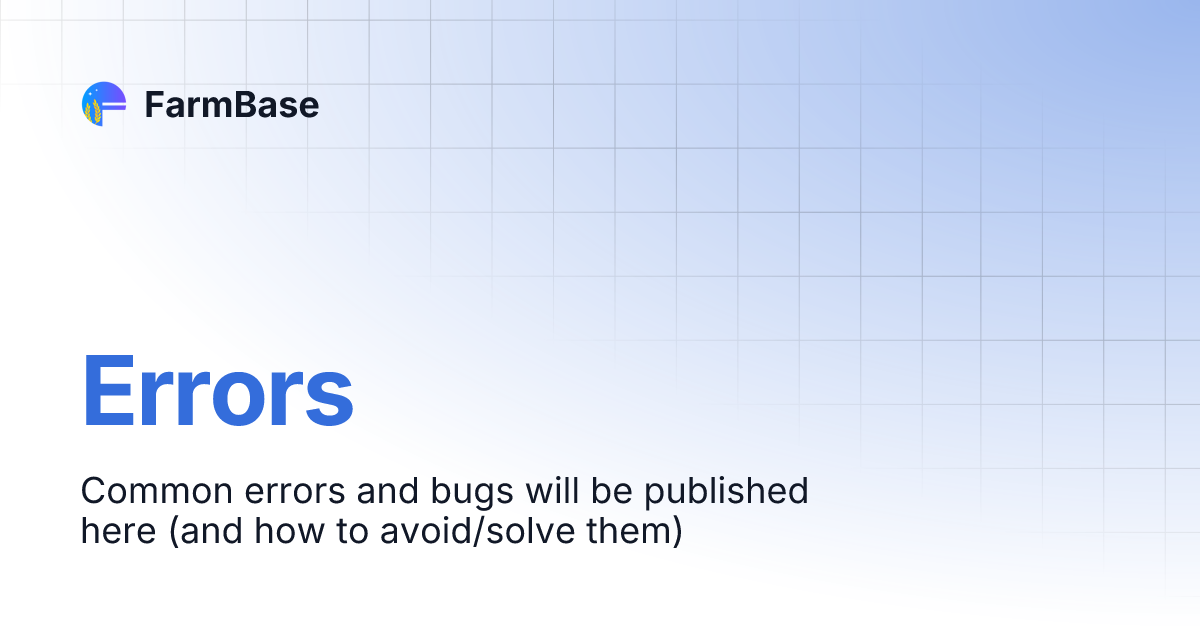 Errors | FarmBase
